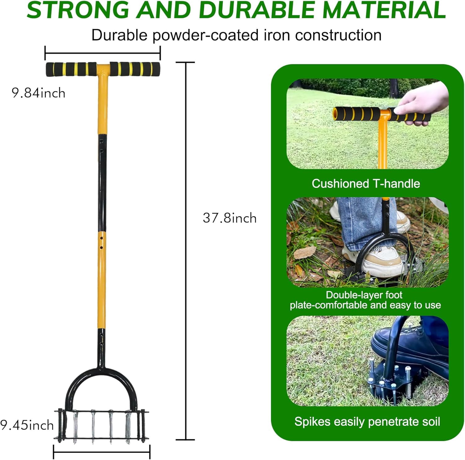 Garden Lawn Aerator & Aerator Lawn Tool - Manual Grass Plug Aerators ...