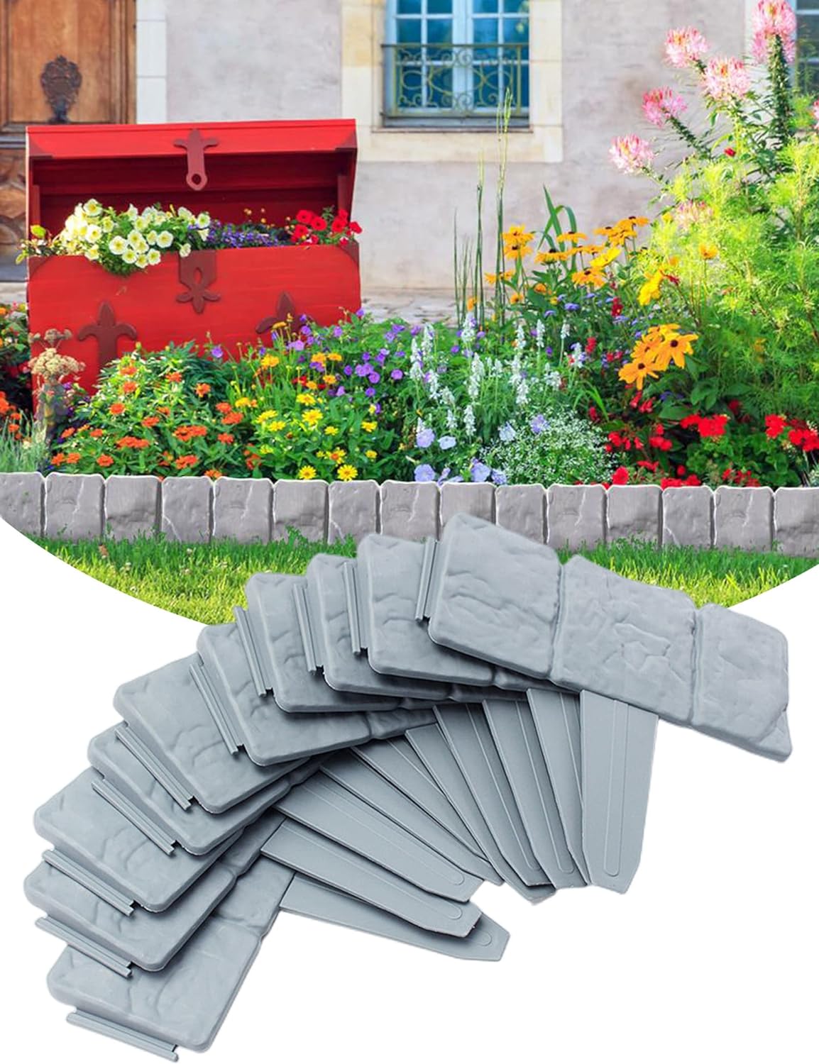 Outsunny Garden Fencing for Border Edging, Decor 11.5', 4 Pack, Square ...