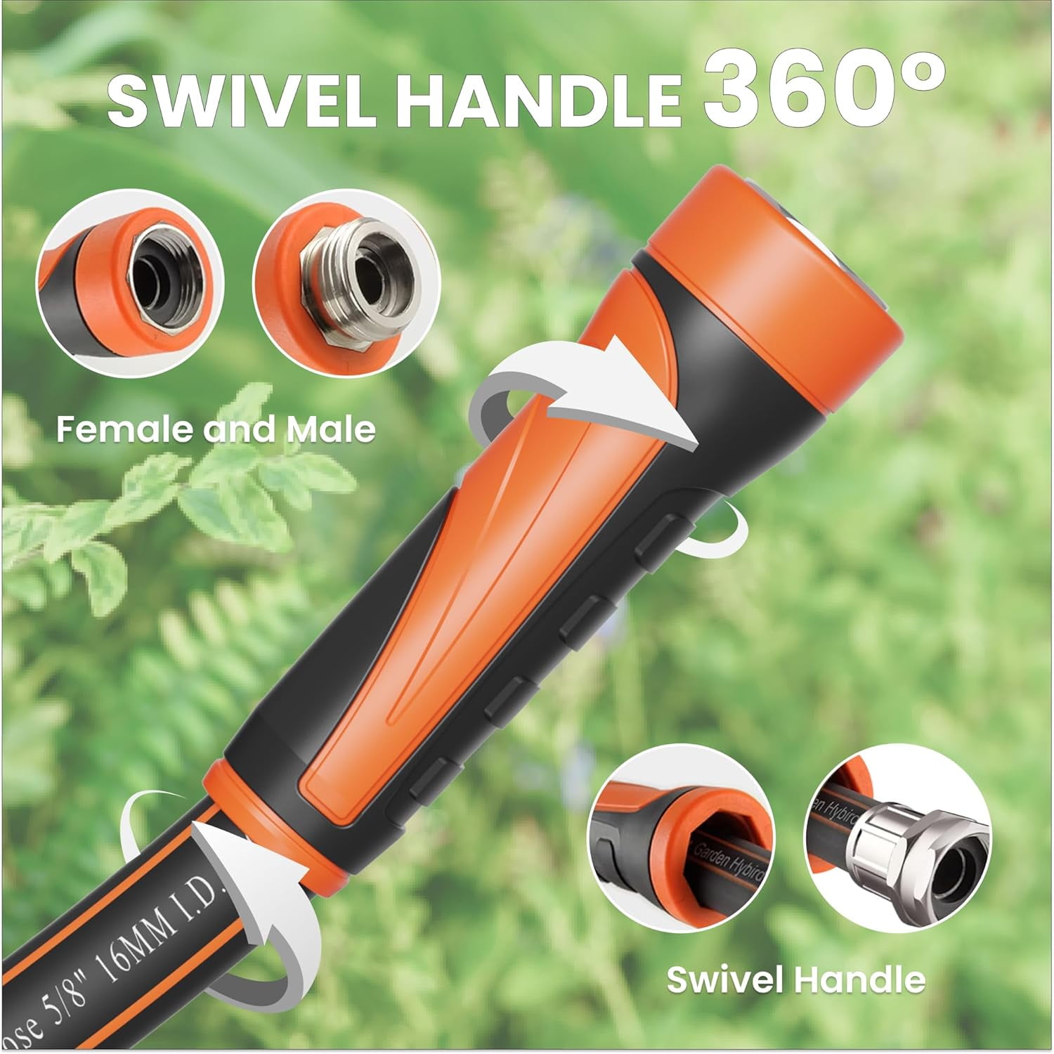 Garden Leader Hose 10ft x 5/8", Short Water Hose Heavy Duty, Flexible ...