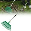 Rake for Leaves, 65 Inch Adjustable Long Handle Garden Leaf Rake, 18 ...