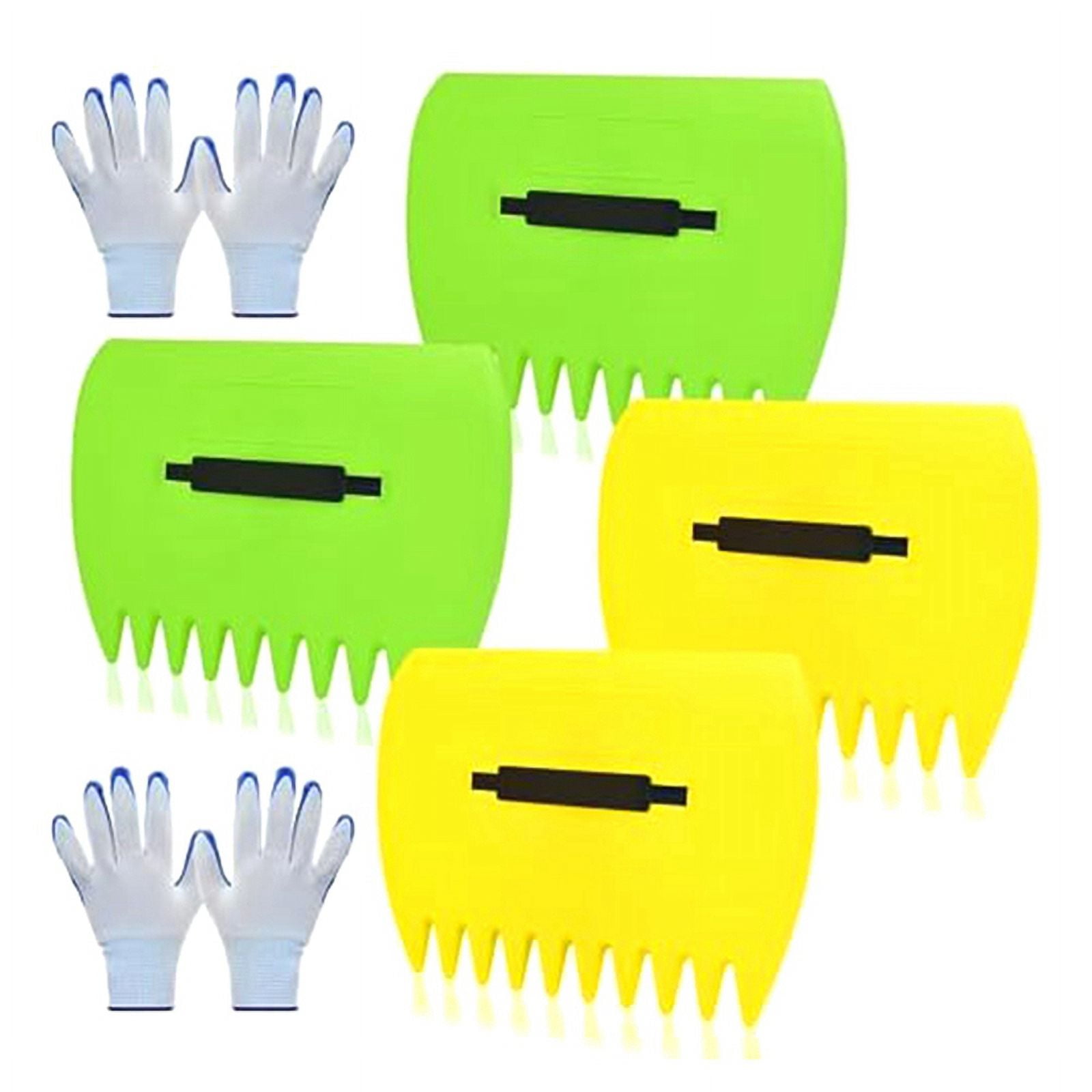 Garden Leaf Scoops & Gloves Set, 2 Pairs of , Adjustable-Handle Claws ...