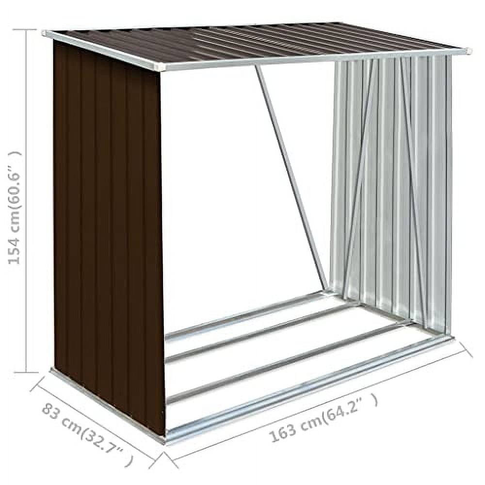 Garden Log Storage Shed with Sloping Roof and Extra Tubes, Heavy Duty ...
