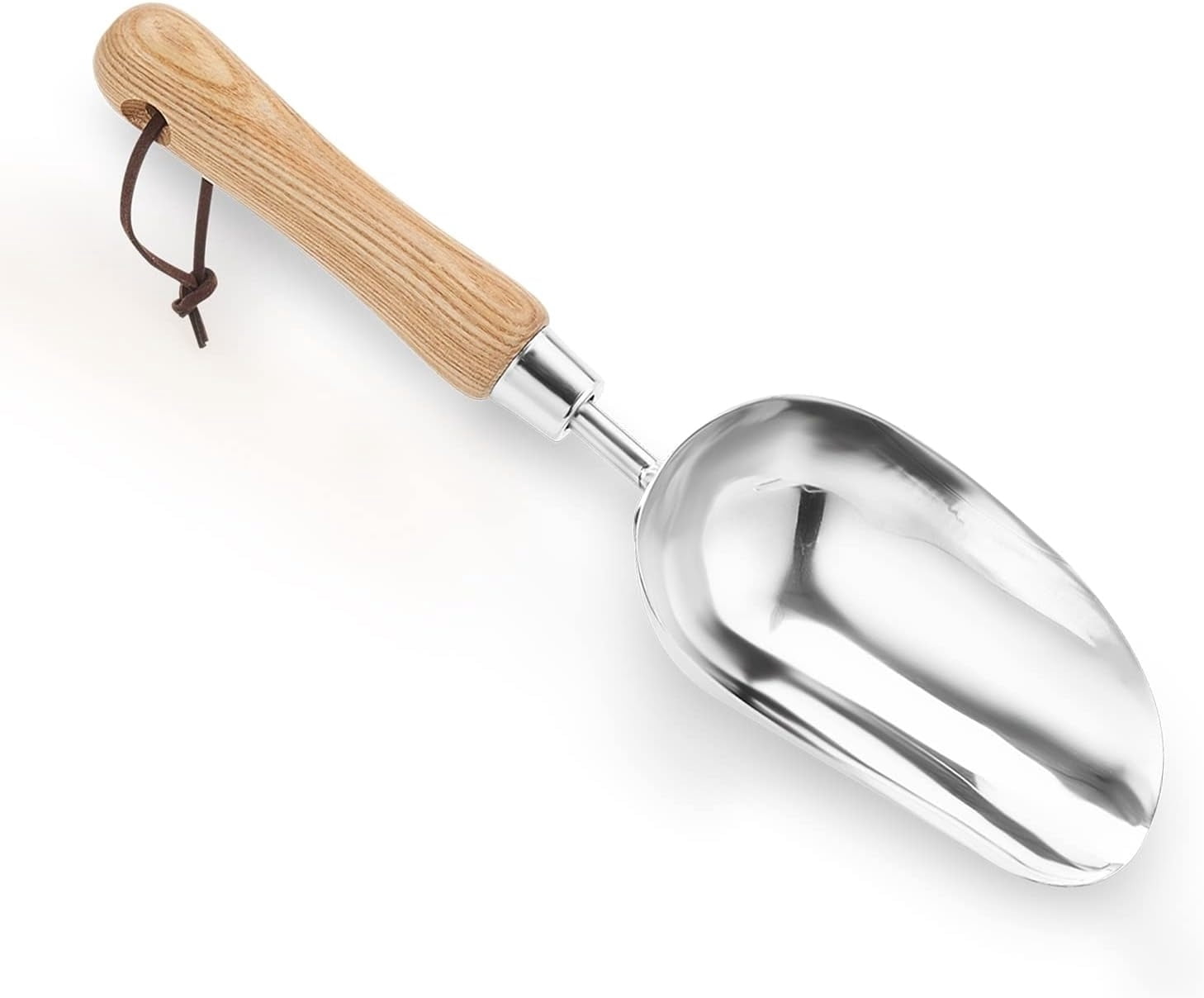 Garden Loose Soil Scoop, Stainless Steel Hand Shovel Spade with Wood ...