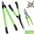 BUSATIA Loppers Hedge Clippers,3PCS Hedge Shears Garden Tools, Heavy ...