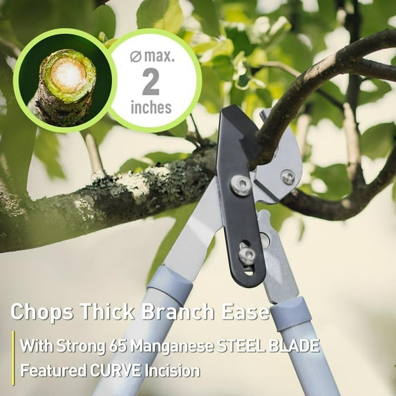 Garden Loppers Pruning Shears, Updated 3PCS Hedge Clippers Combo Set ...