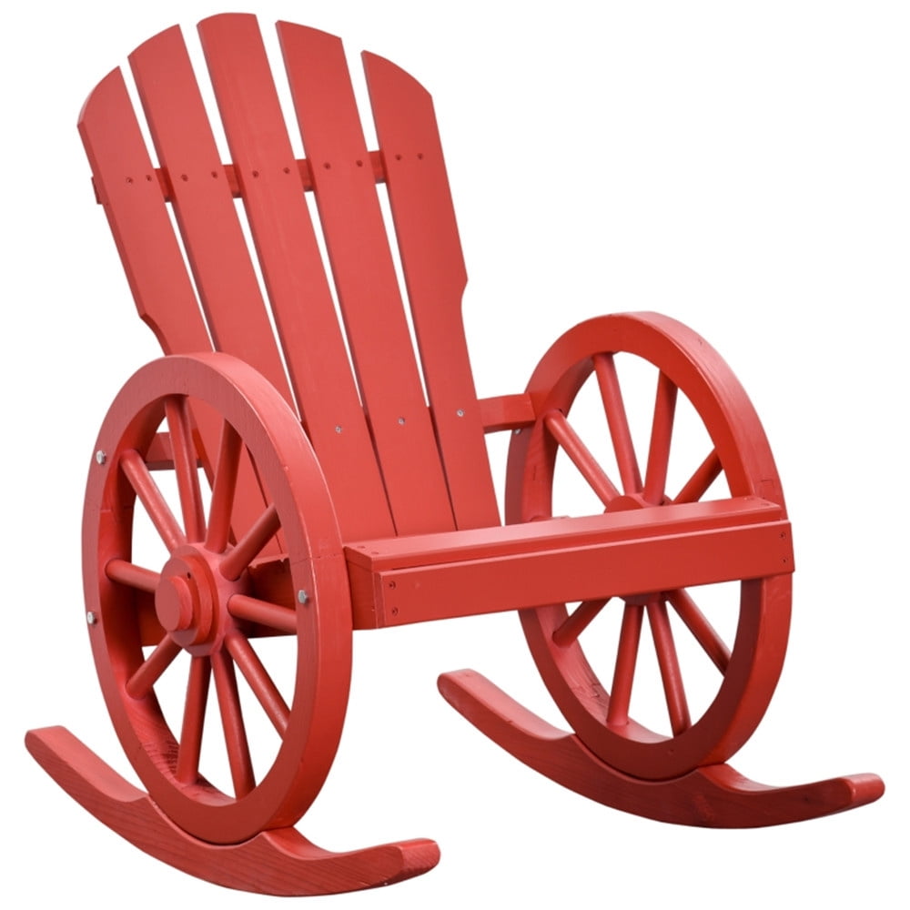 Garden Lounge Rocking Chairs with Wagon Wheel Shaped Armrests & Fir ...