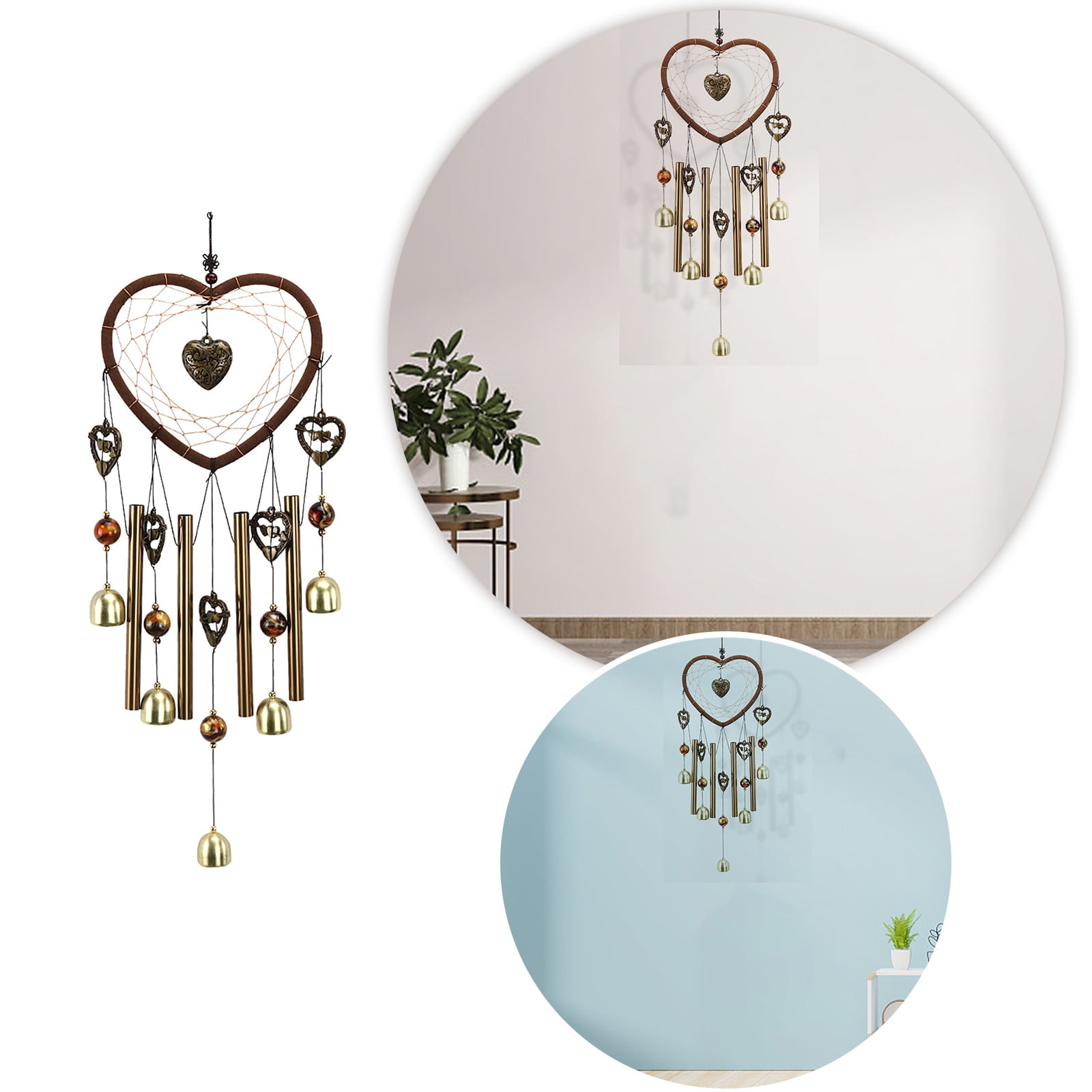 Garden Loving Heart Wind Chimes Outdoor Indoor Decor Catcher Shaped ...
