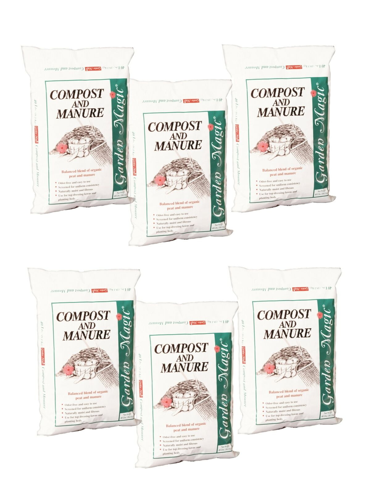 Garden Magic 5240 Compost and Manure, 40-Pound (Pack of 6) - Walmart.com