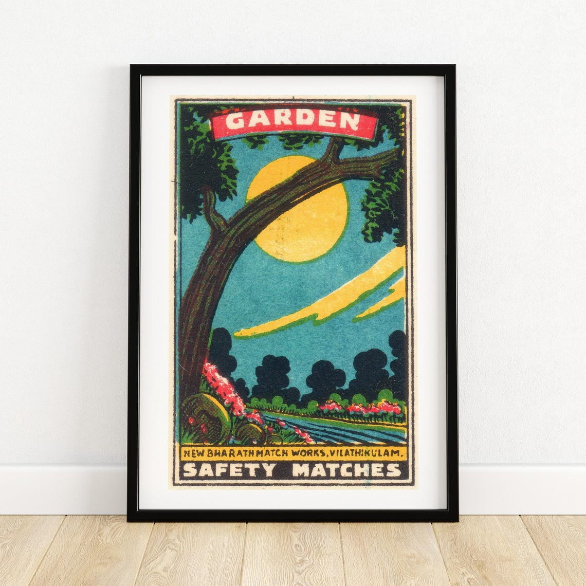 Garden Matchbox Art Print Vintage Matchbook Illustration Mid-Century ...