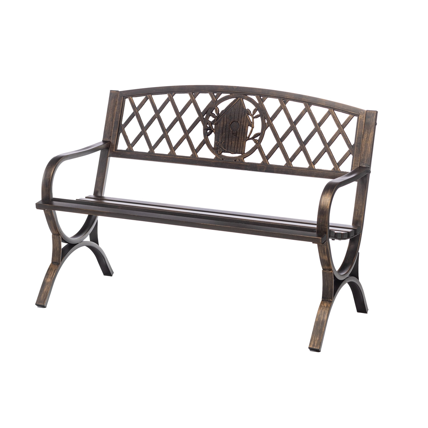 Garden Metal Bench, Bird House - Walmart.com