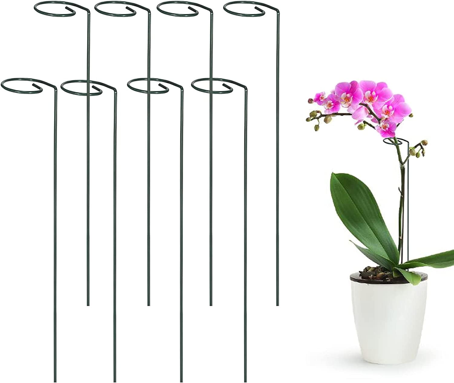 Roofei 14-Inch Garden Metal Stakes, 6 Pcs Flower & Vegetable Support ...