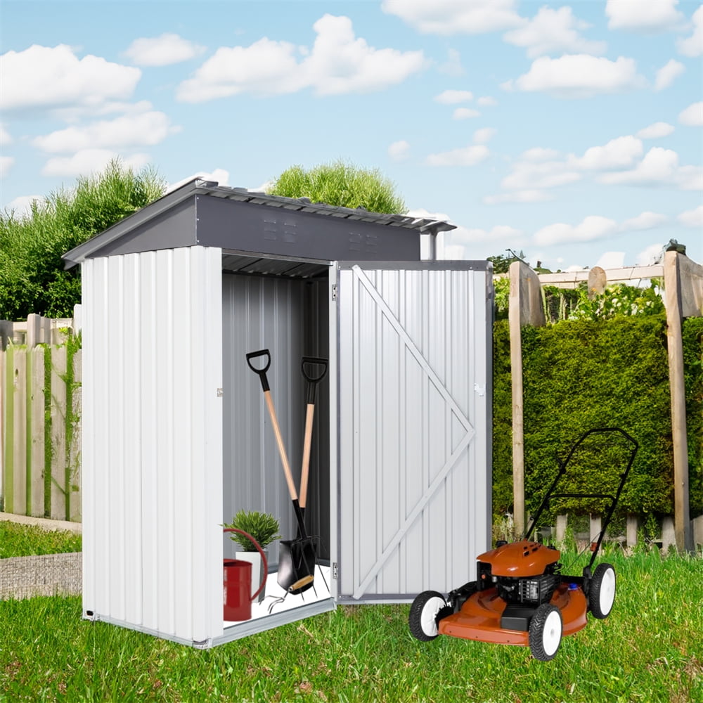 Garden Metal Storage Lifter Shed, 5x3x6ft Outdoor Rainproof Tools ...