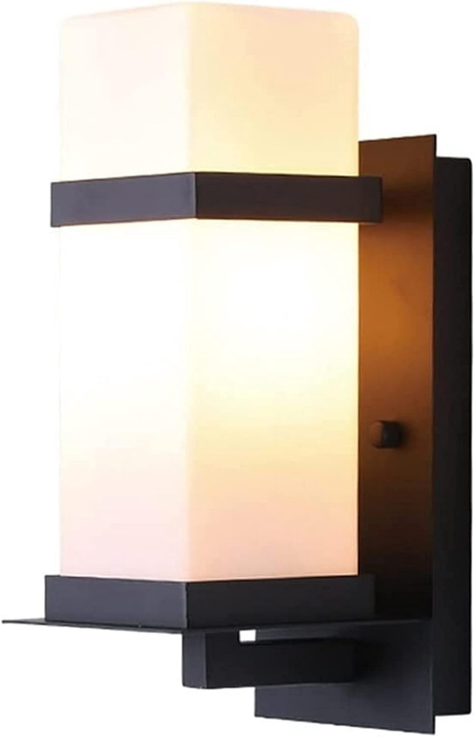 Garden Modern Outdoor Wall Lantern Lamp Black Finish with Frosted Glass ...