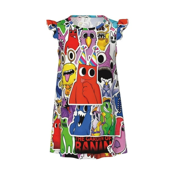 Garden Monster Animal Banban Flutter Sleeve Soft Fabric Casual Dress ...