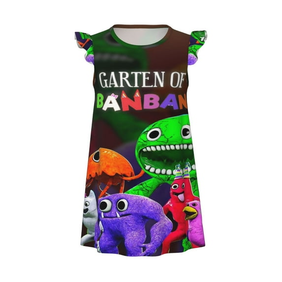 Garden Monster Animal Banban Flutter Sleeve Soft Fabric Casual Dress ...