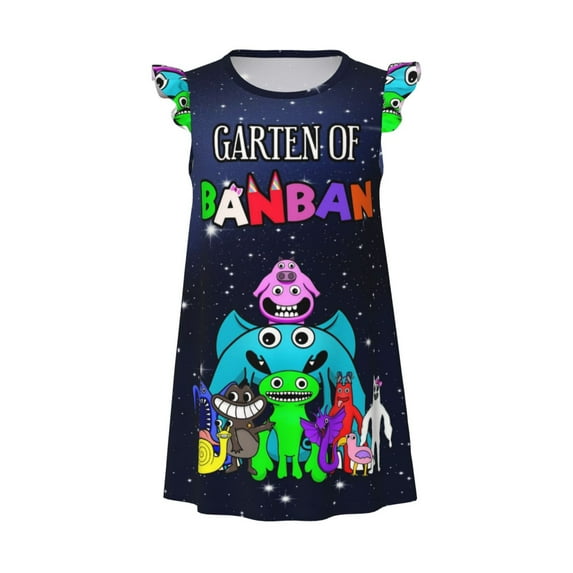 Garden Monster Animal Banban Flutter Sleeve Soft Fabric Casual Dress ...