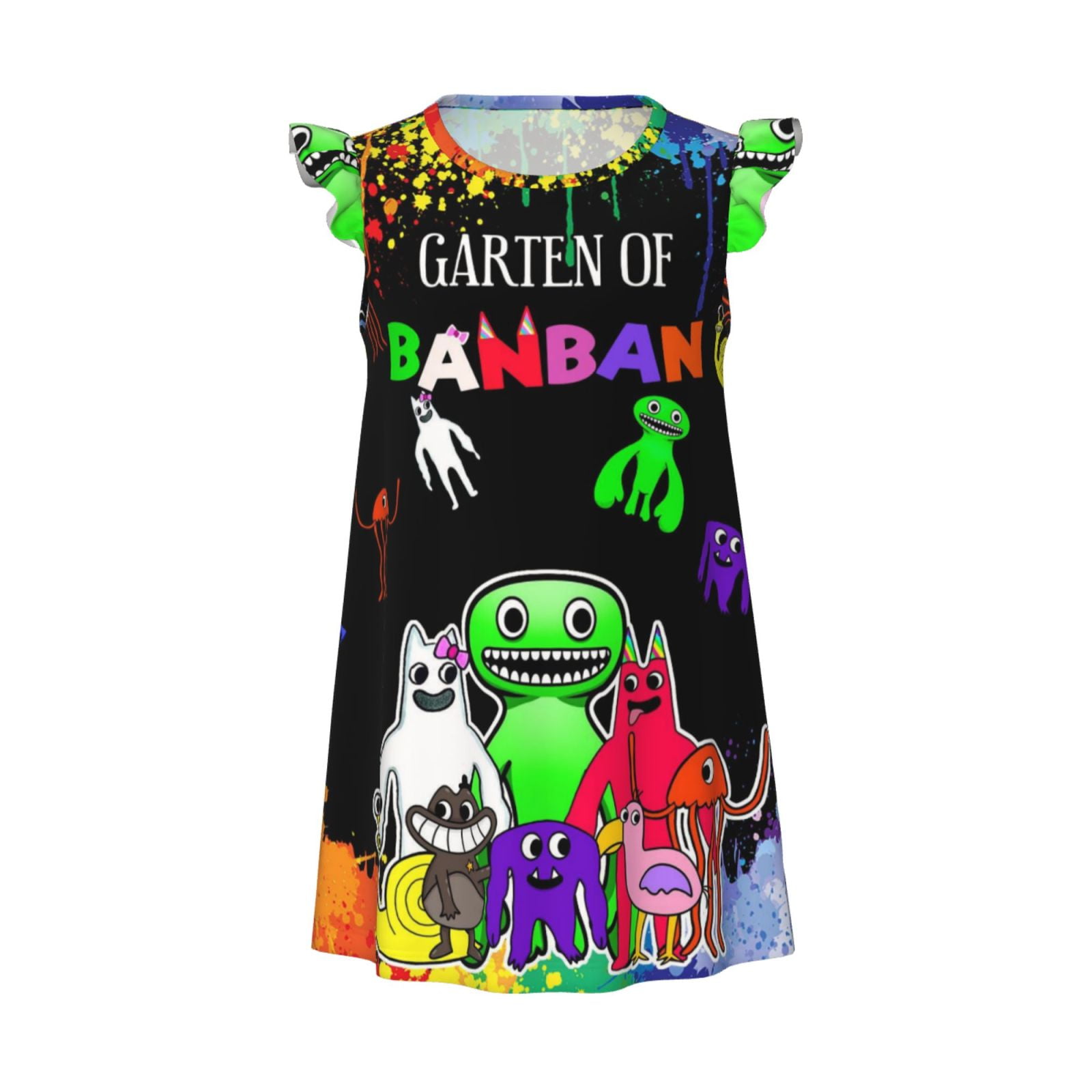 Garden Monster Animal Banban Flutter Sleeve Soft Fabric Casual Dress ...