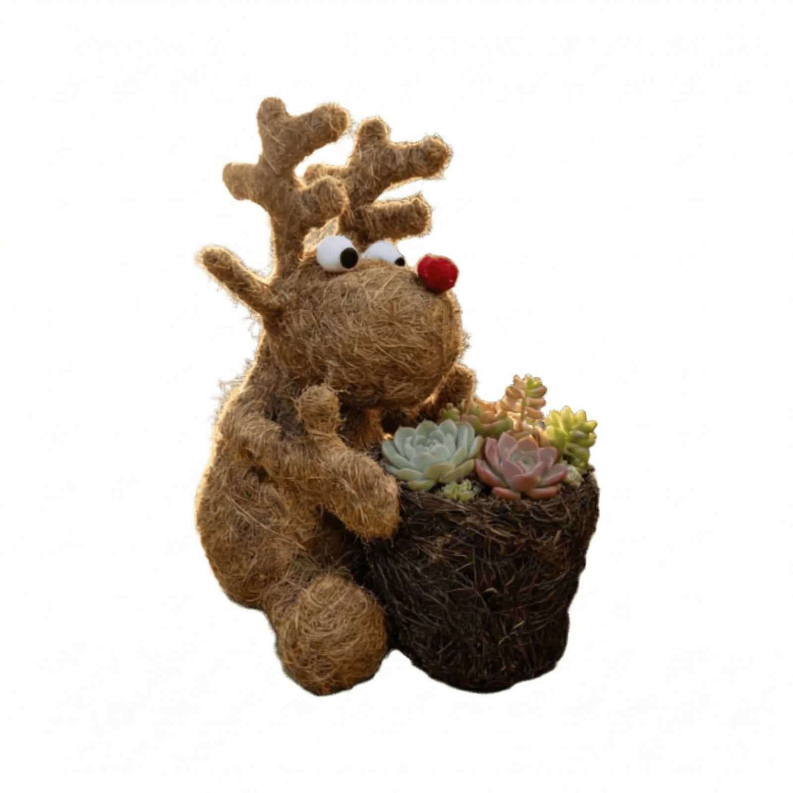 Garden Moose Planter Basket - Handcrafted Resin Elk Flower Pot, Weather ...