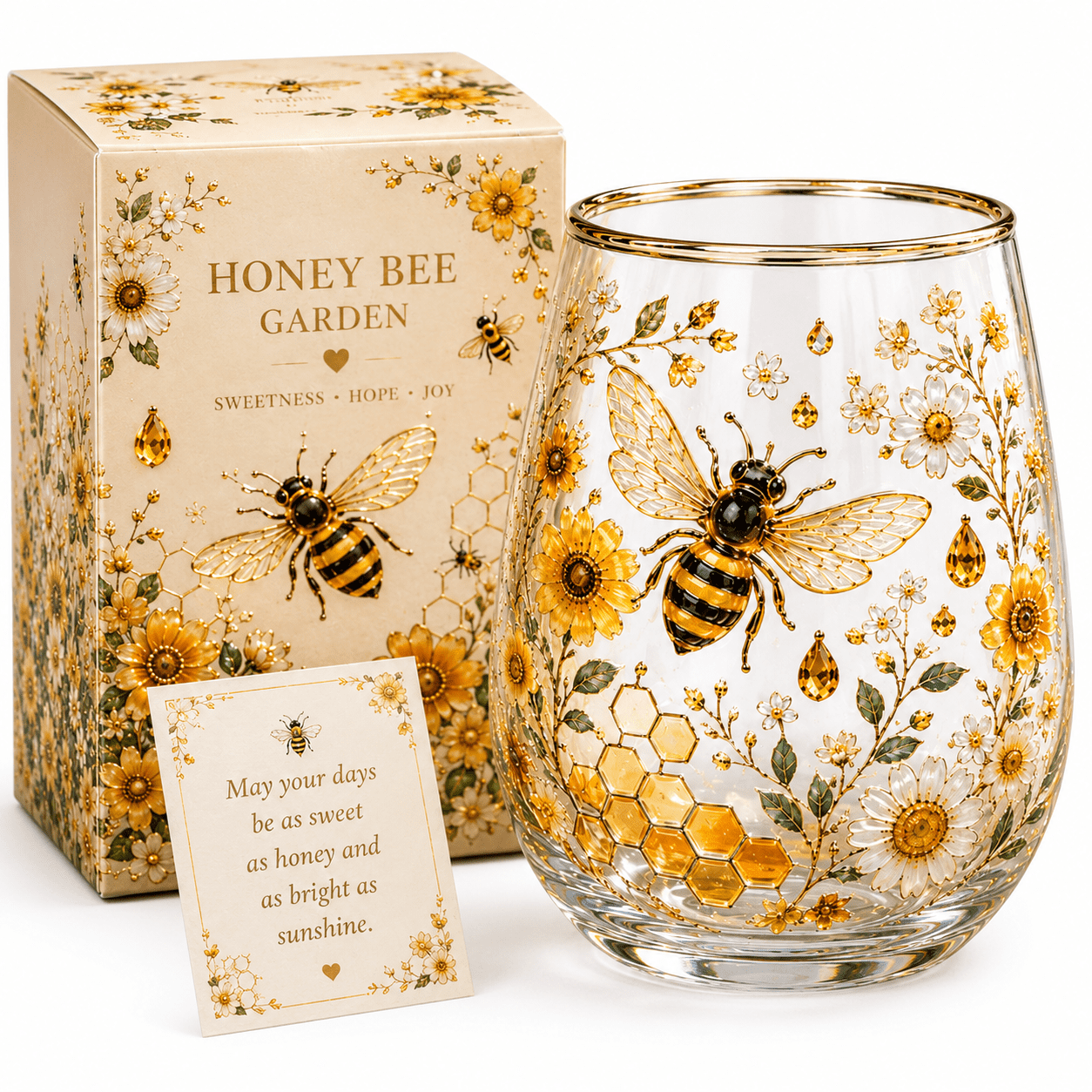OneWhoYoung Garden Morning Bliss Glass Tea Cup – 14 oz Embossed ...