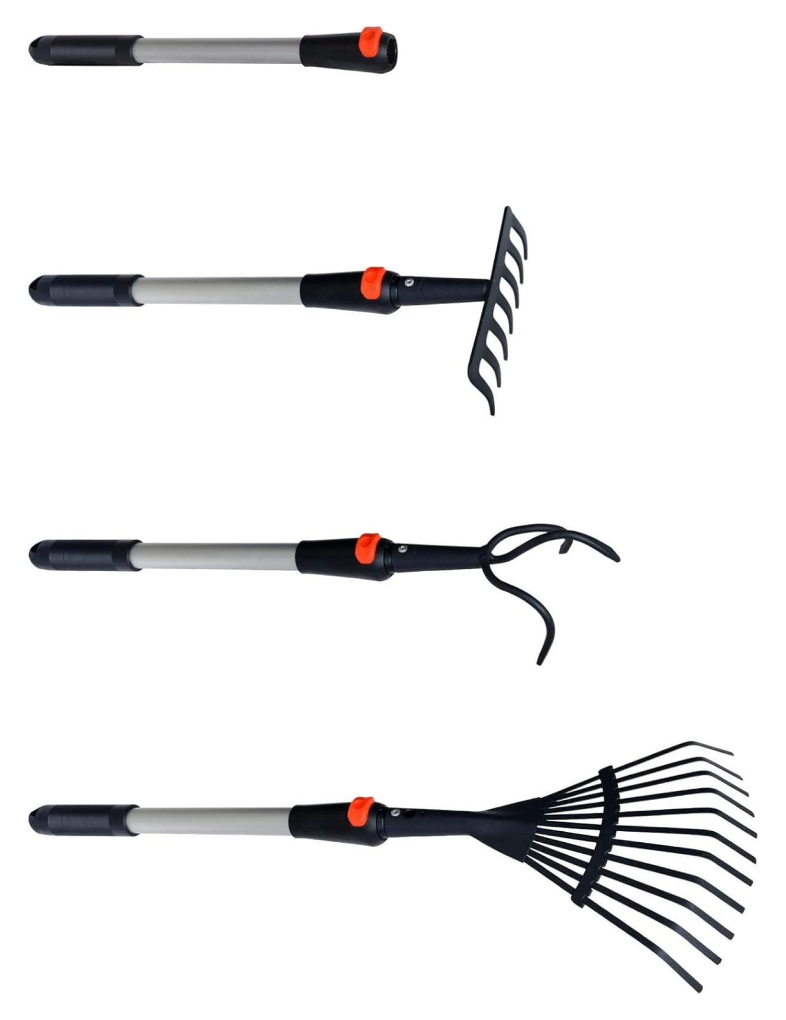 Garden Multi Tool Set - Cultivator and Rake Bundle - 3 Attachments ...