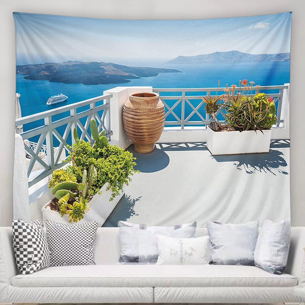 Garden Nature Tapestry Rural Street Greenery Landscape Tapestry Living ...