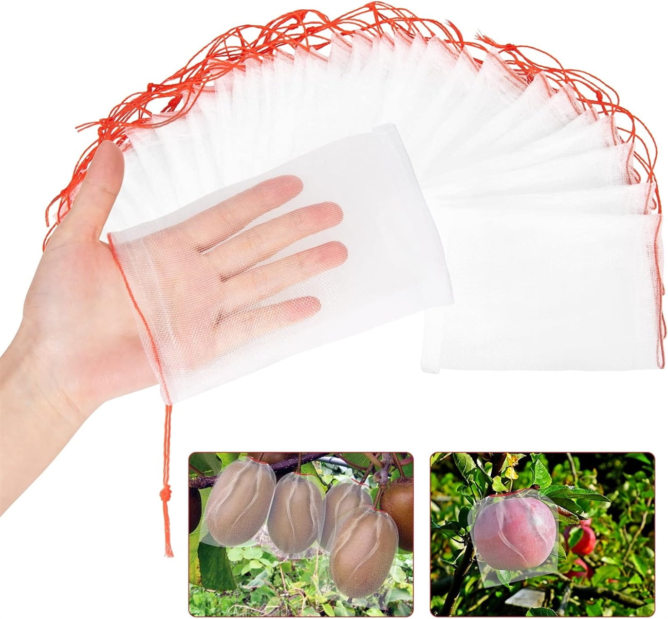 Garden Netting Bags,Bexikou 50 Pcs Fruit Vegetable Protection Insect ...