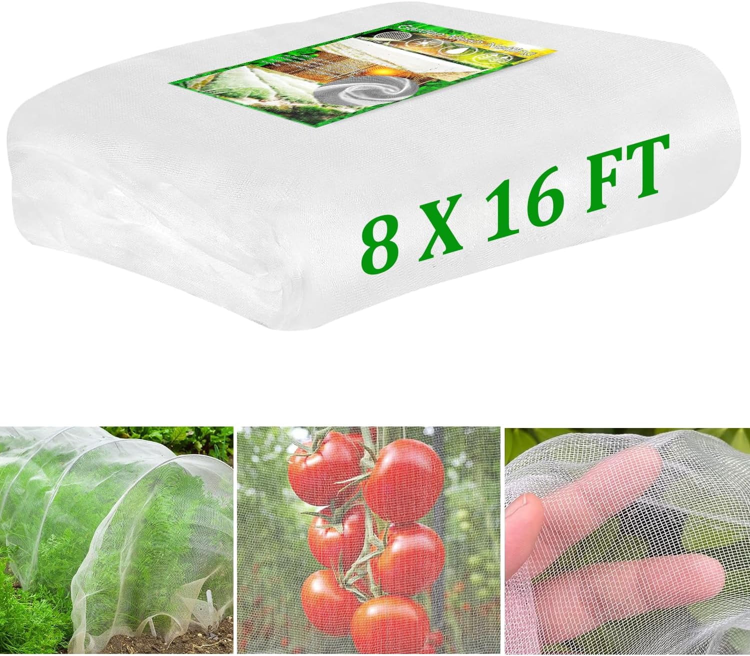 Garden Netting, Bird Netting for Garden 8x16FT Ultra Fine Mesh Garden ...