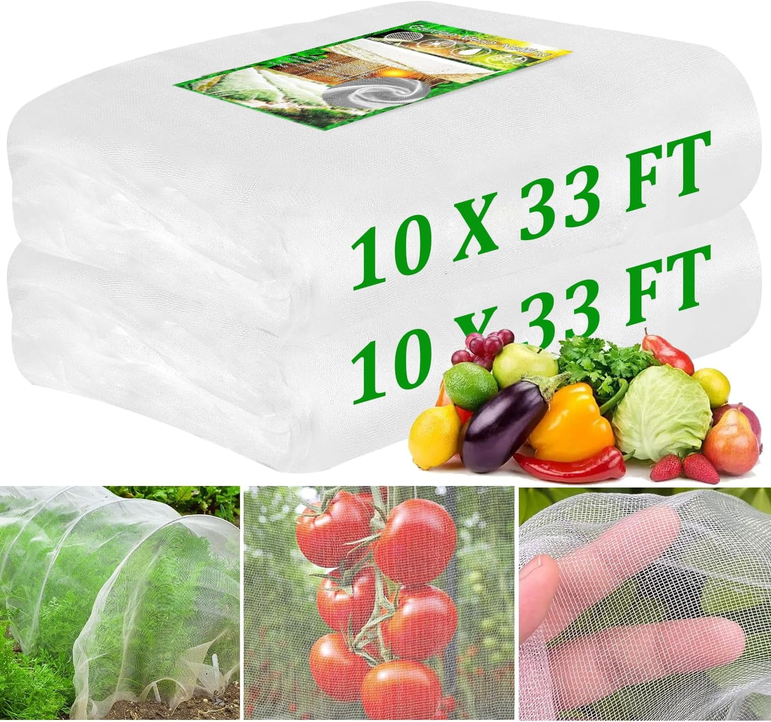 Garden Netting, Plant Cover 10x33FT Ultra Fine Mesh Netting, White Bird ...