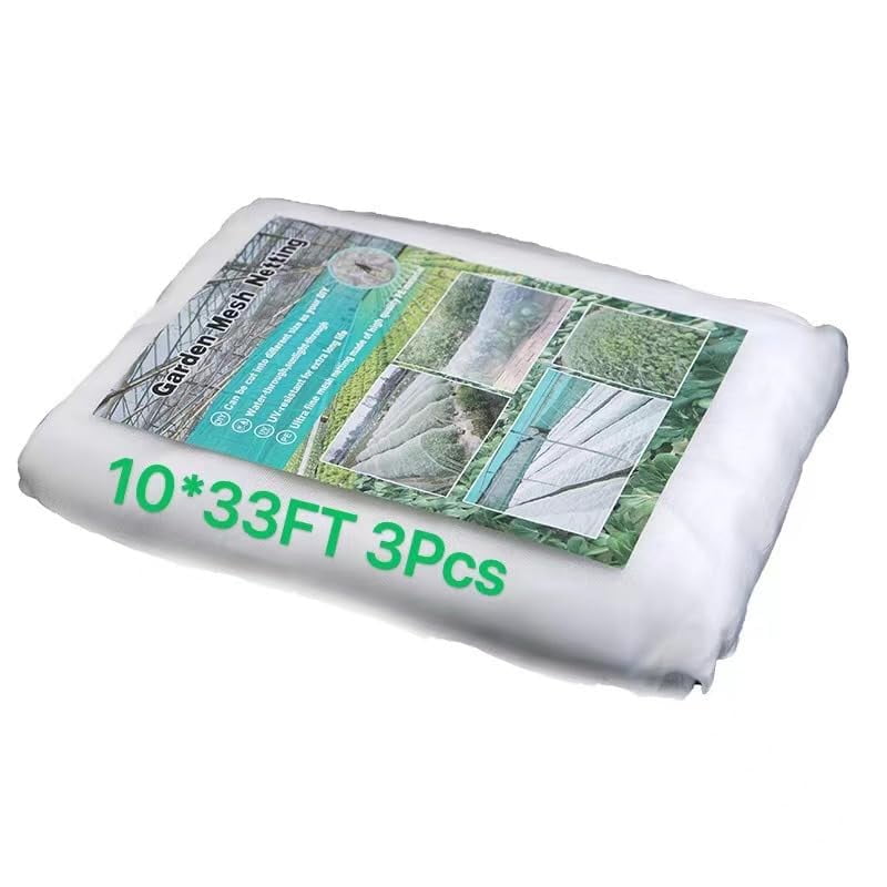 Garden Netting for Raised Beds 3Pcs 10x33Ft Ultra Mesh Netting Bird ...