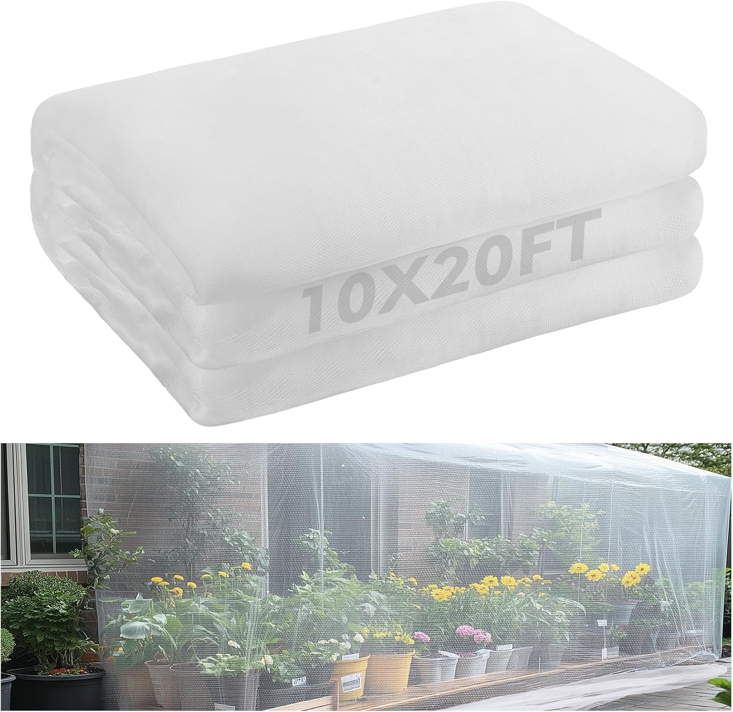 Garden Netting Ultra Fine Mesh Pest Barrier Cover 10×20 ft for ...