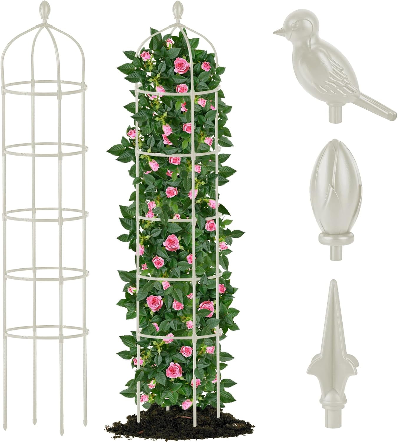 Garden Obelisk Trellis for Climbing Plants Outdoor 6.7 Ft Rose Bush ...