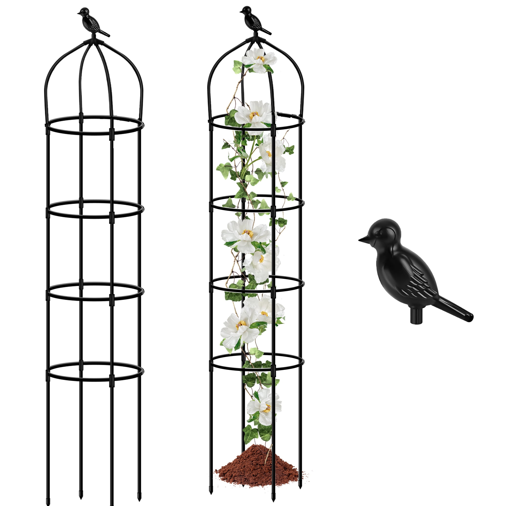 BUSATIA Garden Obelisk Trellis for Climbing Plants Outdoor, 6 Ft ...