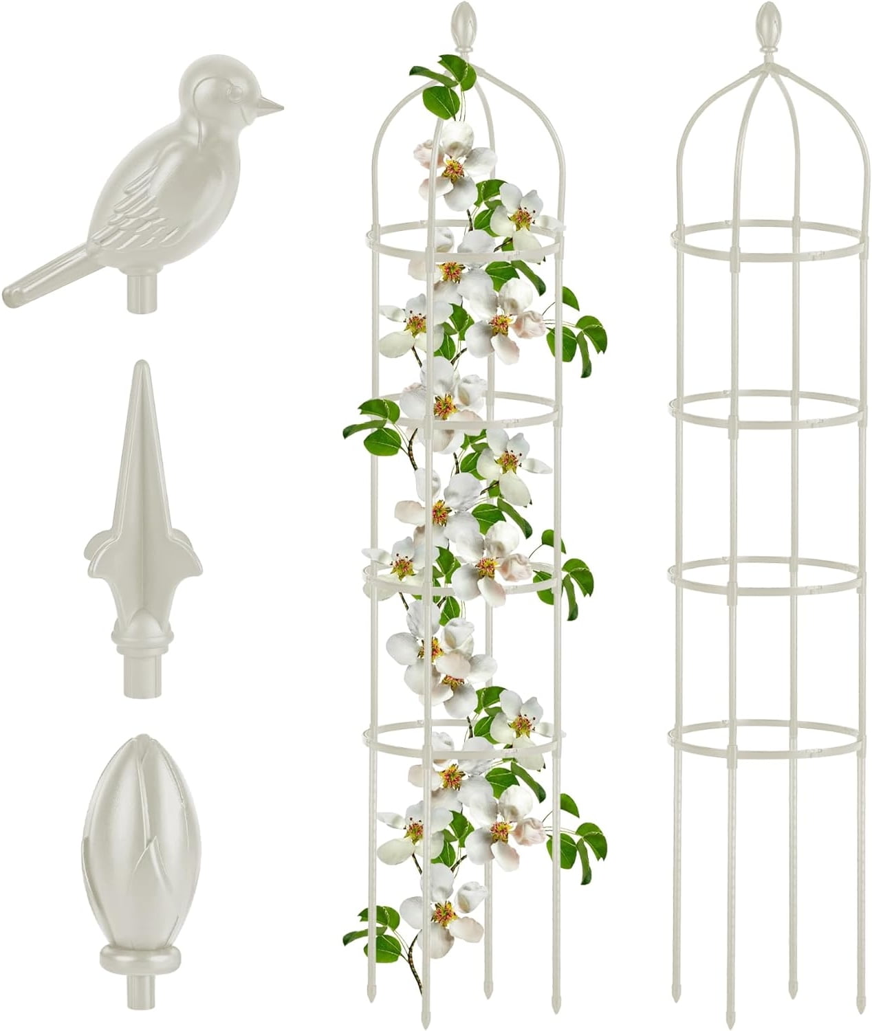 Garden Obelisk Trellis for Climbing Plants Outdoor Rose Bush Round ...