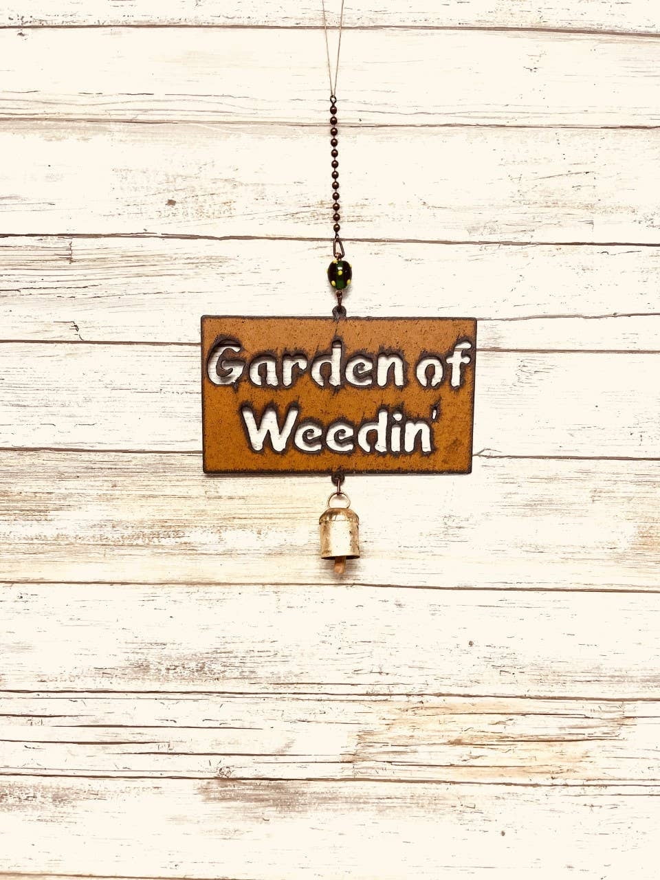 Garden Of Weedin Bell Rustic Metal Garden Chime - Walmart.com