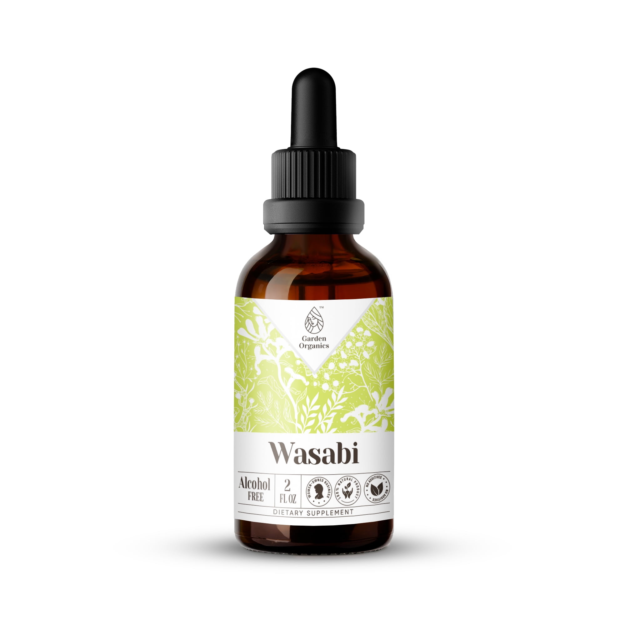 Garden Organics Wasabi Tincture Alcohol-FREE Extract, Wasabi (Eutrema japonicum) Dried Root 2 fl ...