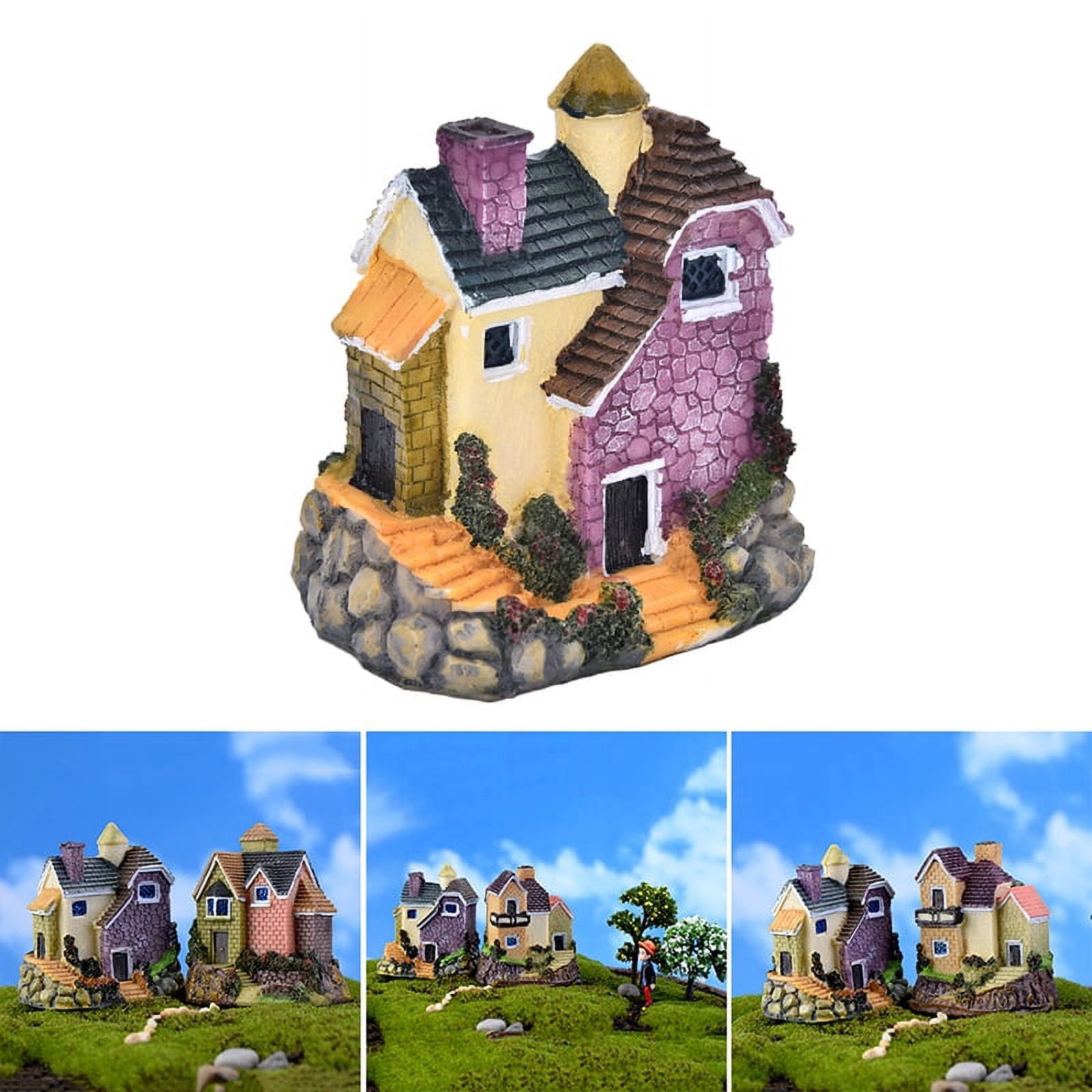 Garden Ornament Miniature House Flower Figurine Craft Plant Pot Fairy ...