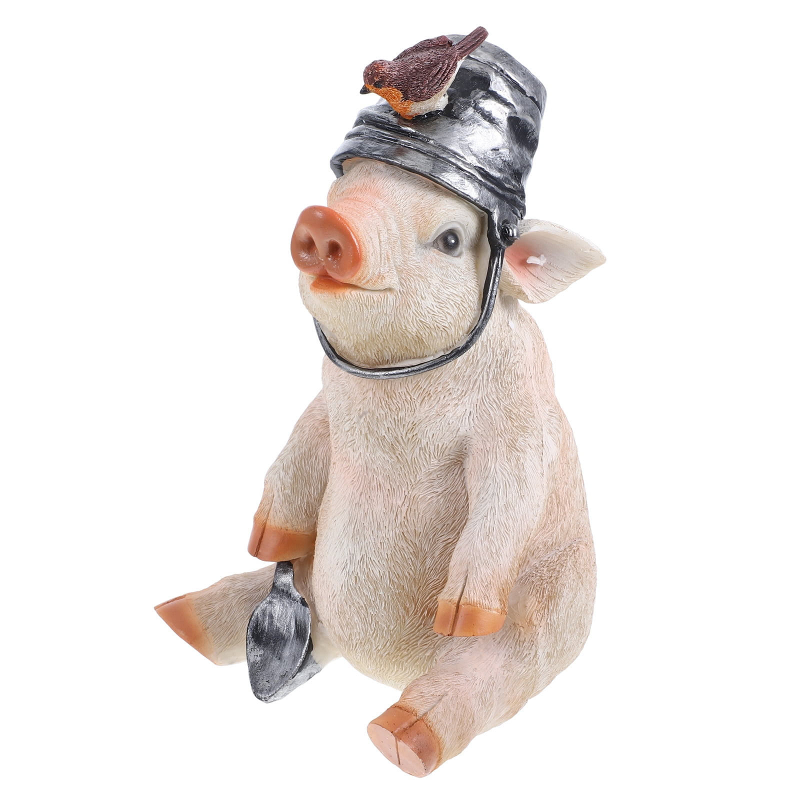 Ivory Resin Pig Statue for Decor Creative Fairy Garden Adornment 2 ...