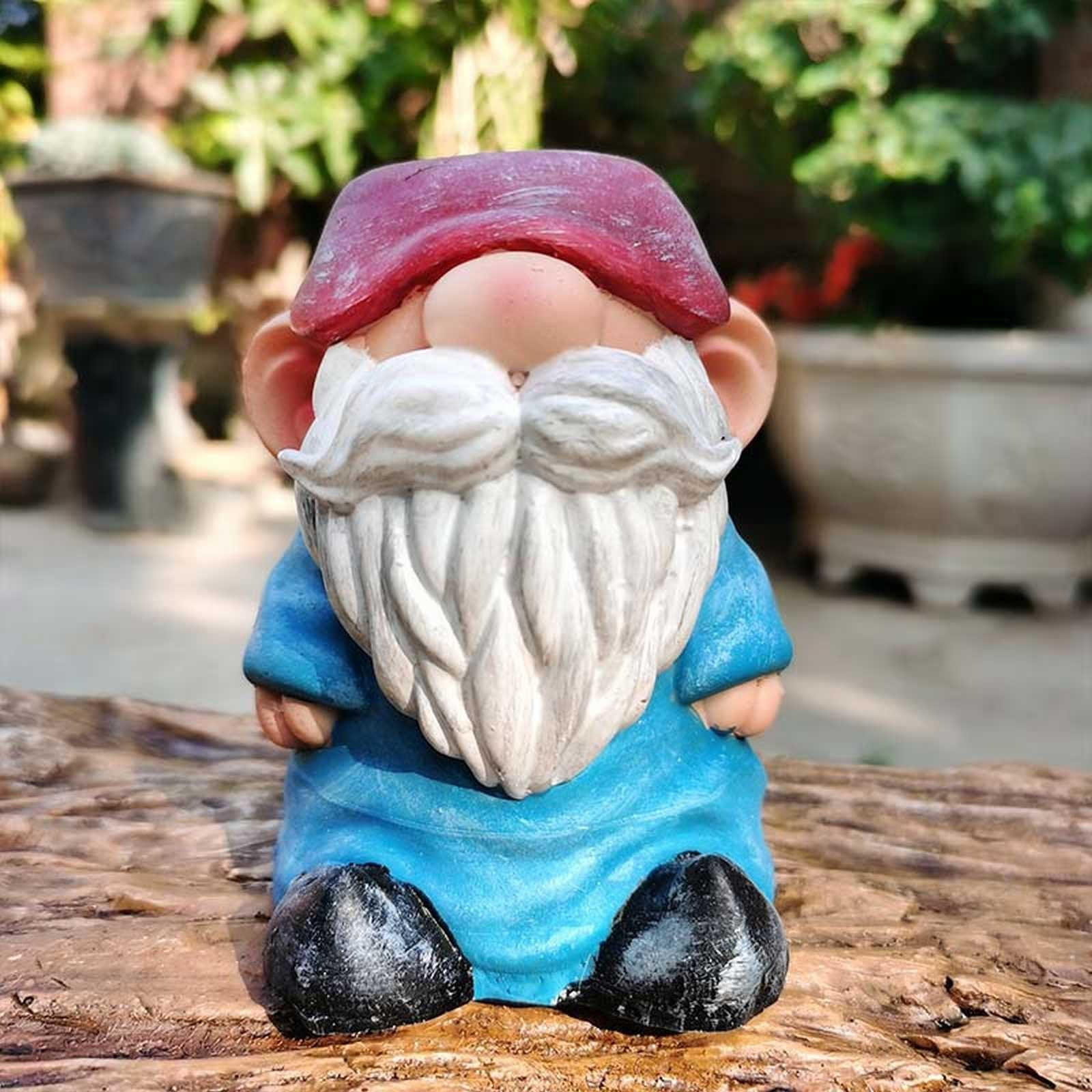 Garden Ornaments Cute White Beard Dwarf Shape Indoor Outdoor ...