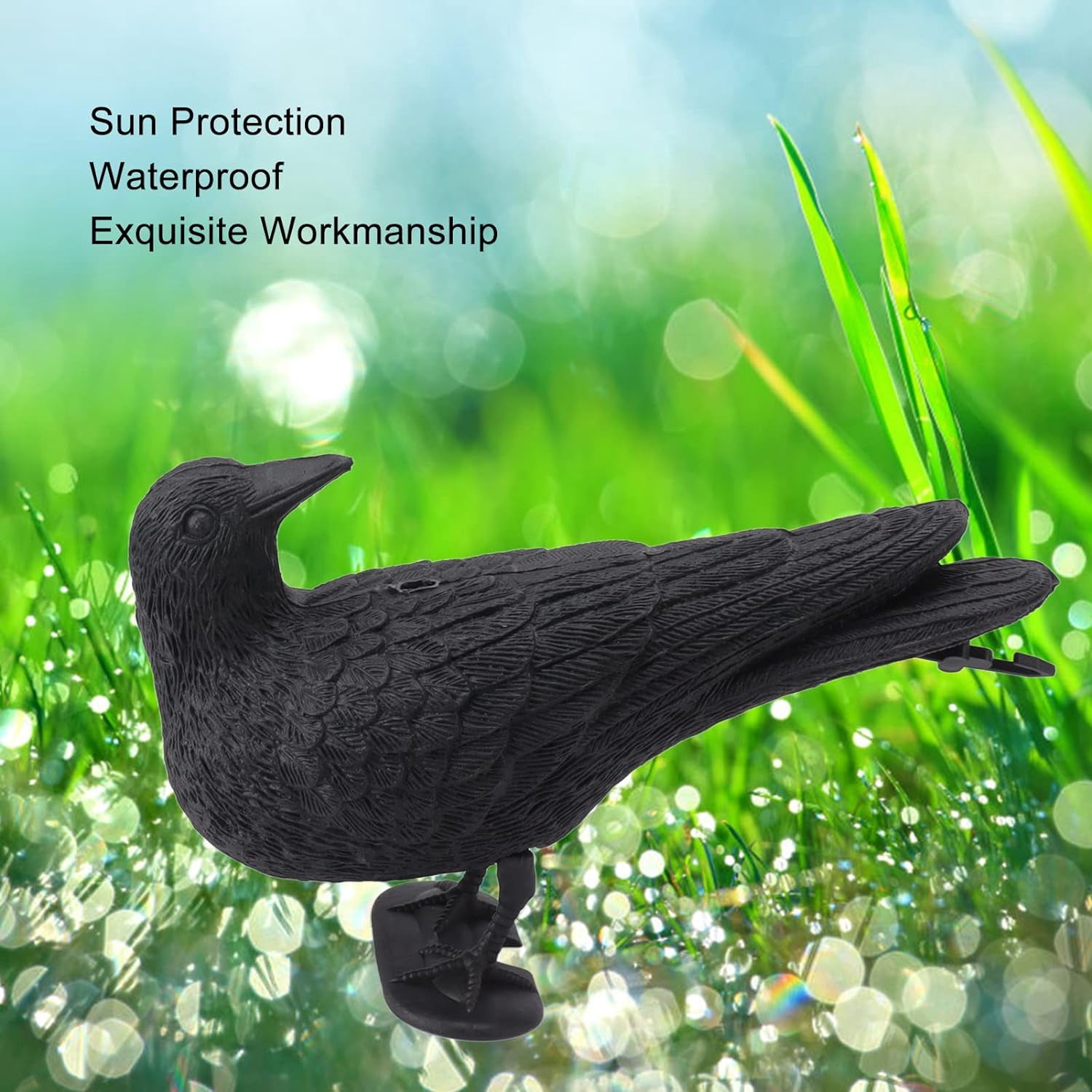 Garden Ornaments, Outdoor Realistic Elbow Crow Statue, Plastic ...
