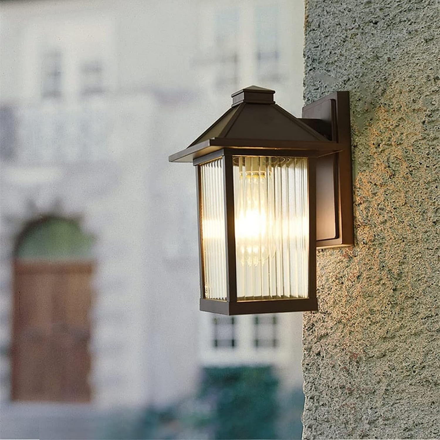 Garden Outdoor Black Wall Lantern Light Weatherproof Wall Sconce with ...