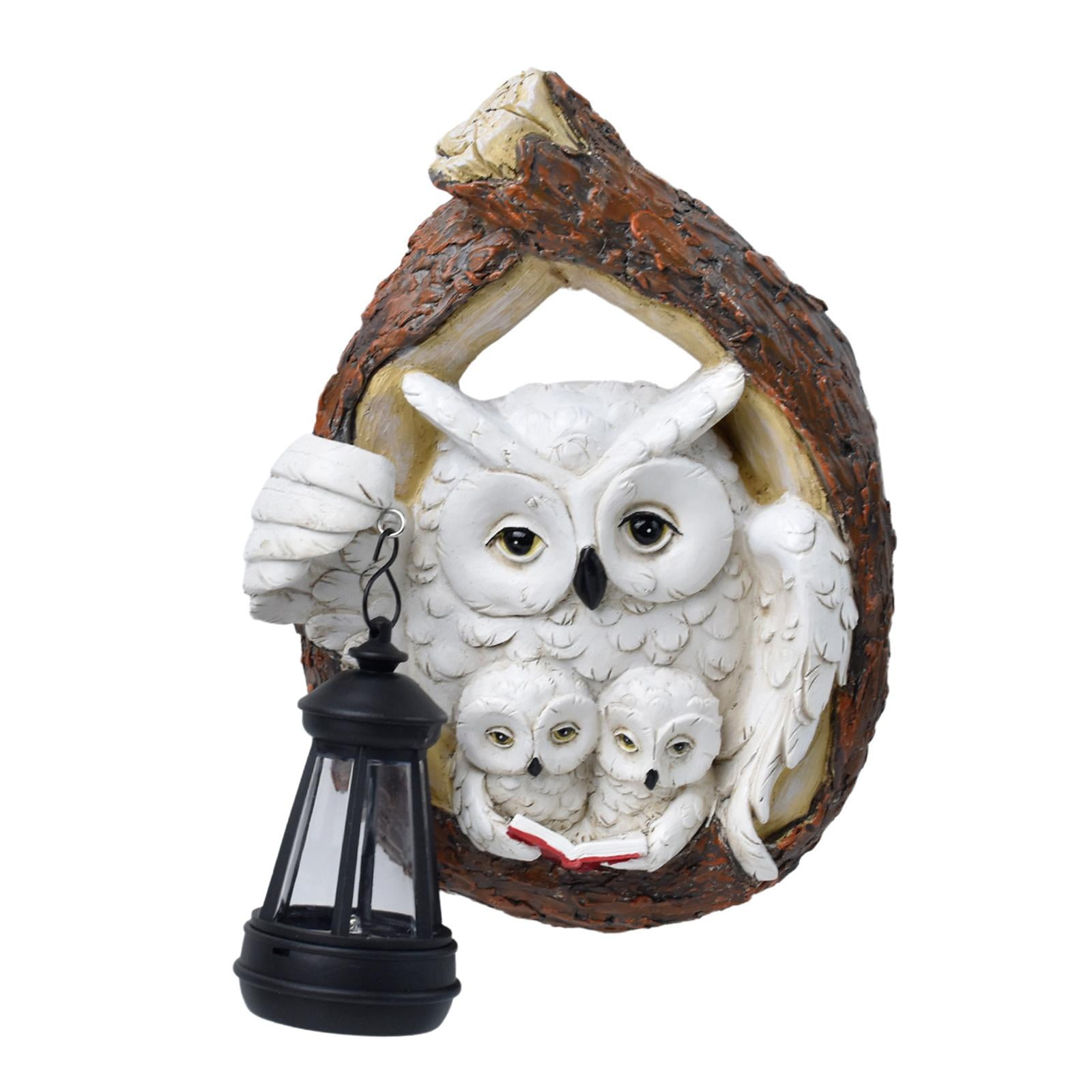 Garden Owl Tree Hugger Solar Light Resin Statue Large Size Outdoor ...