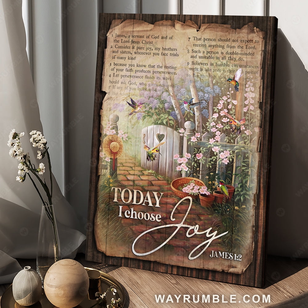 Garden Painting, Watercolor Style Style Hummingbird, Bible Verses ...