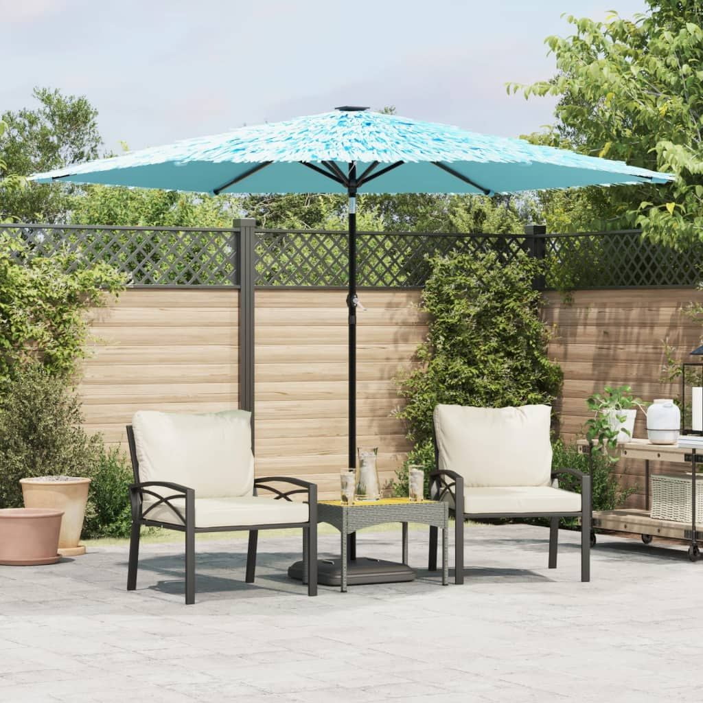 Garden Parasol Blue Polyester, Powder-Coated Steel Large - Walmart.com