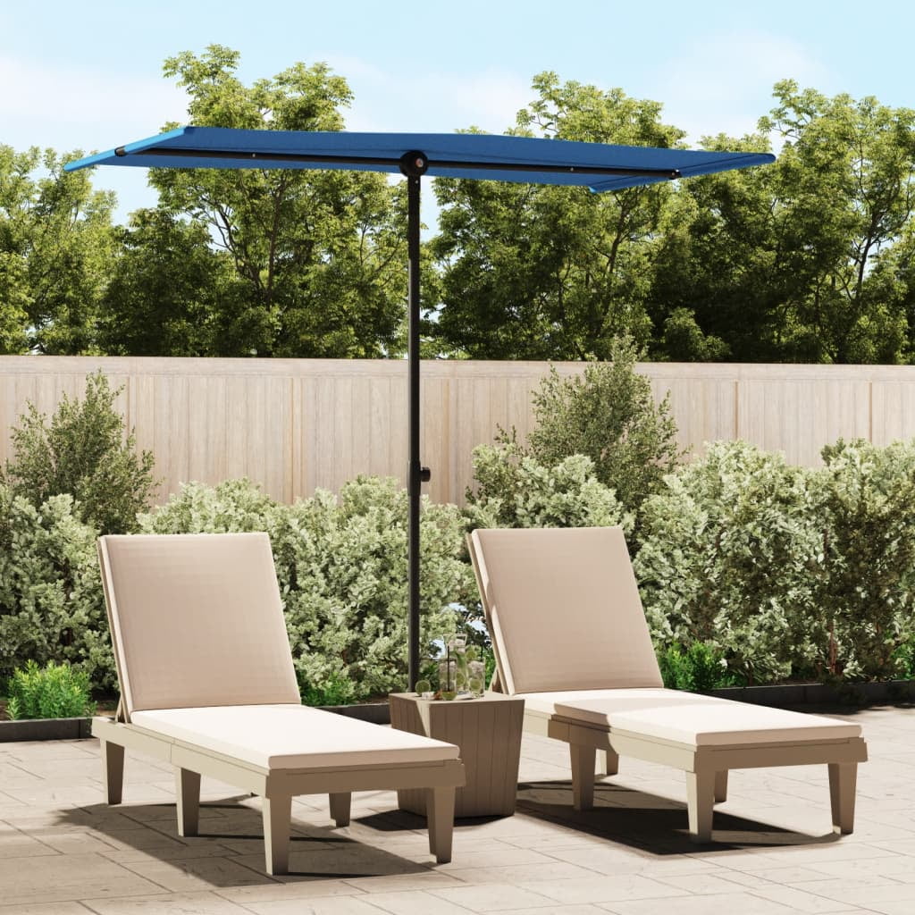 Garden Parasol with Sturdy Aluminum Pole, Sunshade UV Protection, Easy ...