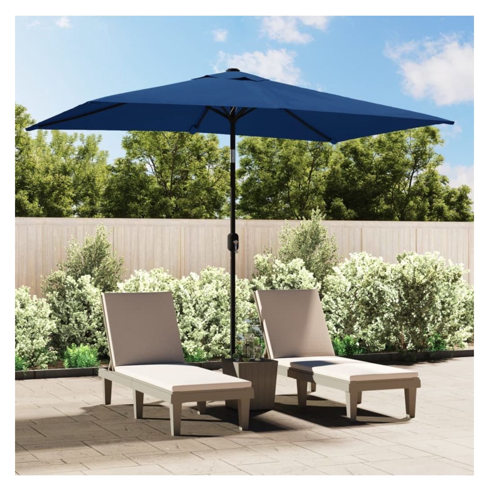 Garden Parasol with Metal Pole 118"x78.7" Azure Blue - Walmart.com