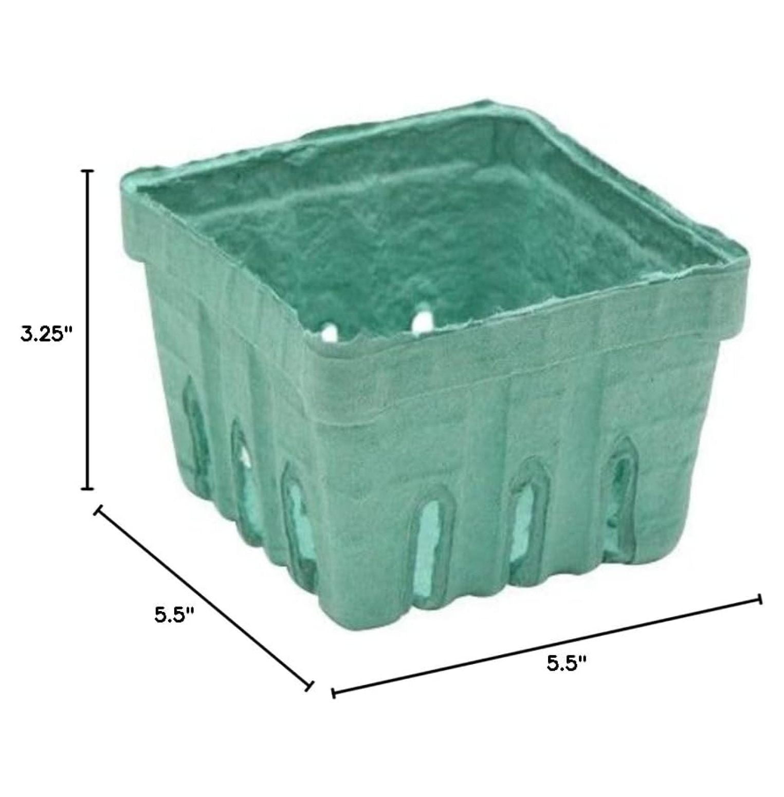 Garden Party Berry Baskets - 1 Quart Molded Fiber Containers - Green ...