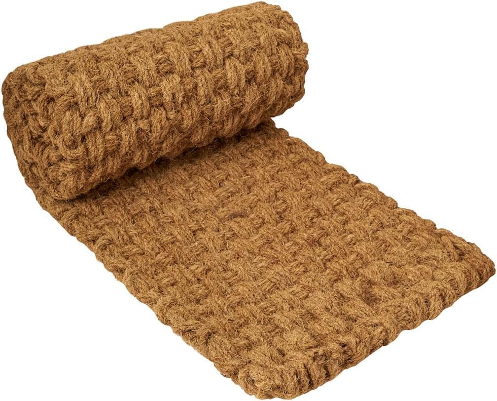 Garden Path, 100% Natural Coconut Shell Roll Mat - Hand Woven Coconut ...