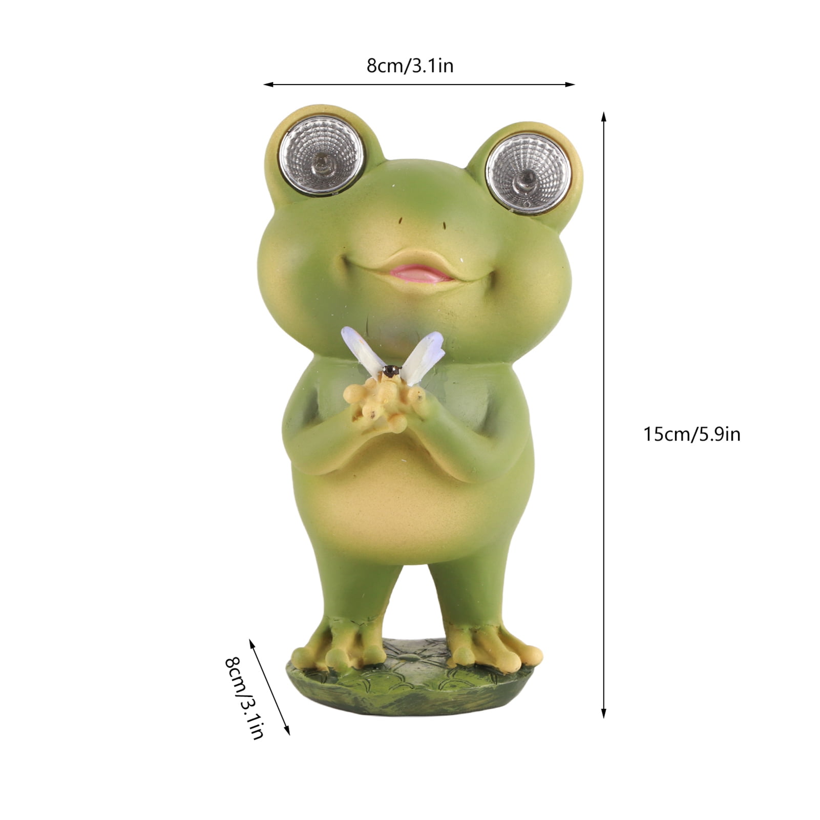Garden Patio Fence Solar Lights Scare Frog Resin Decorative Ornaments ...
