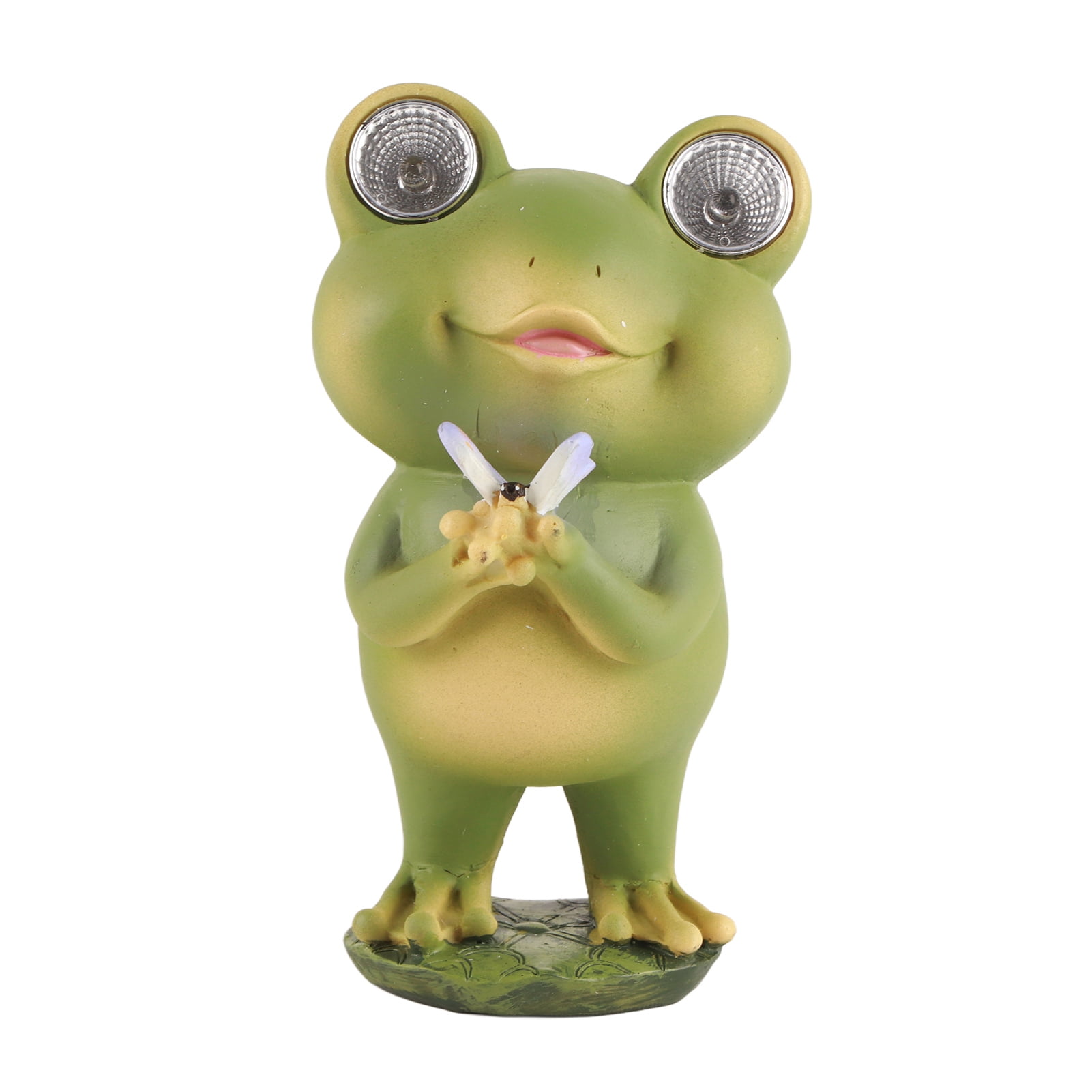 Garden Patio Fence Solar Lights Scare Frog Resin Decorative Ornaments ...