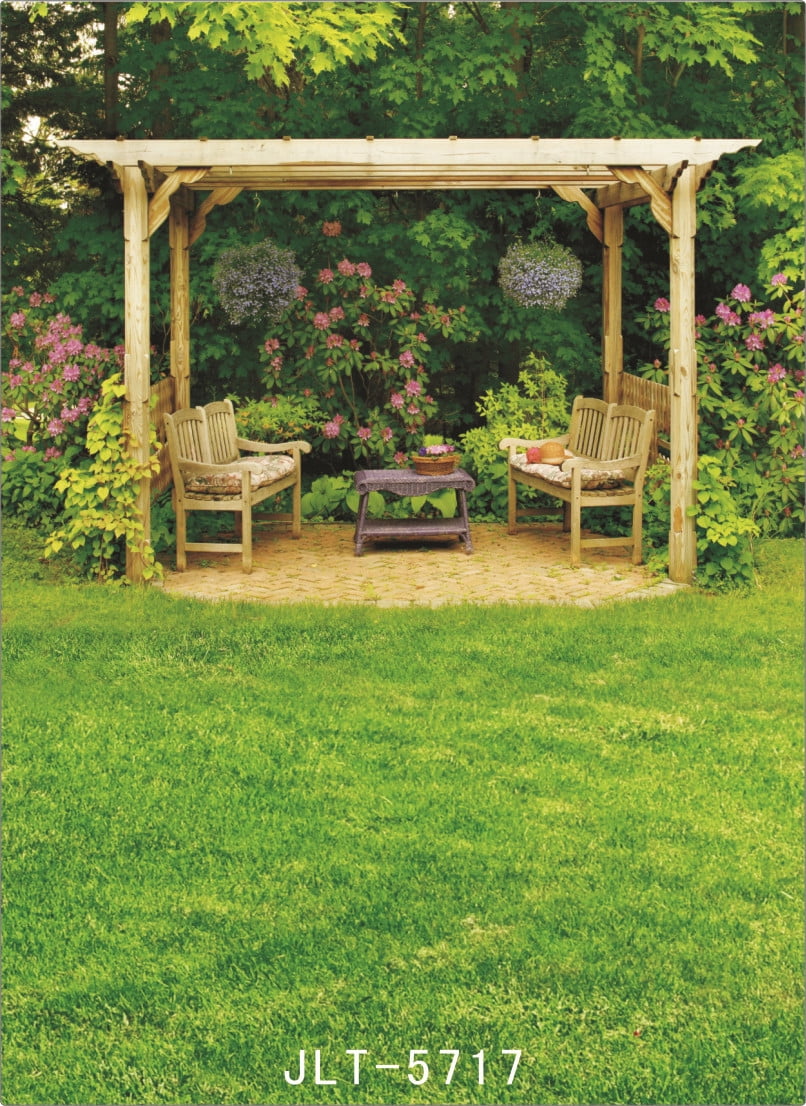 Garden Pavilion Green Grassland Fabric Cloth Custom Photography ...